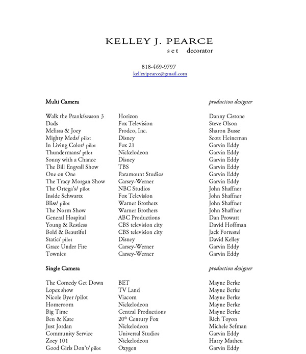 Kelley Pearce - resume