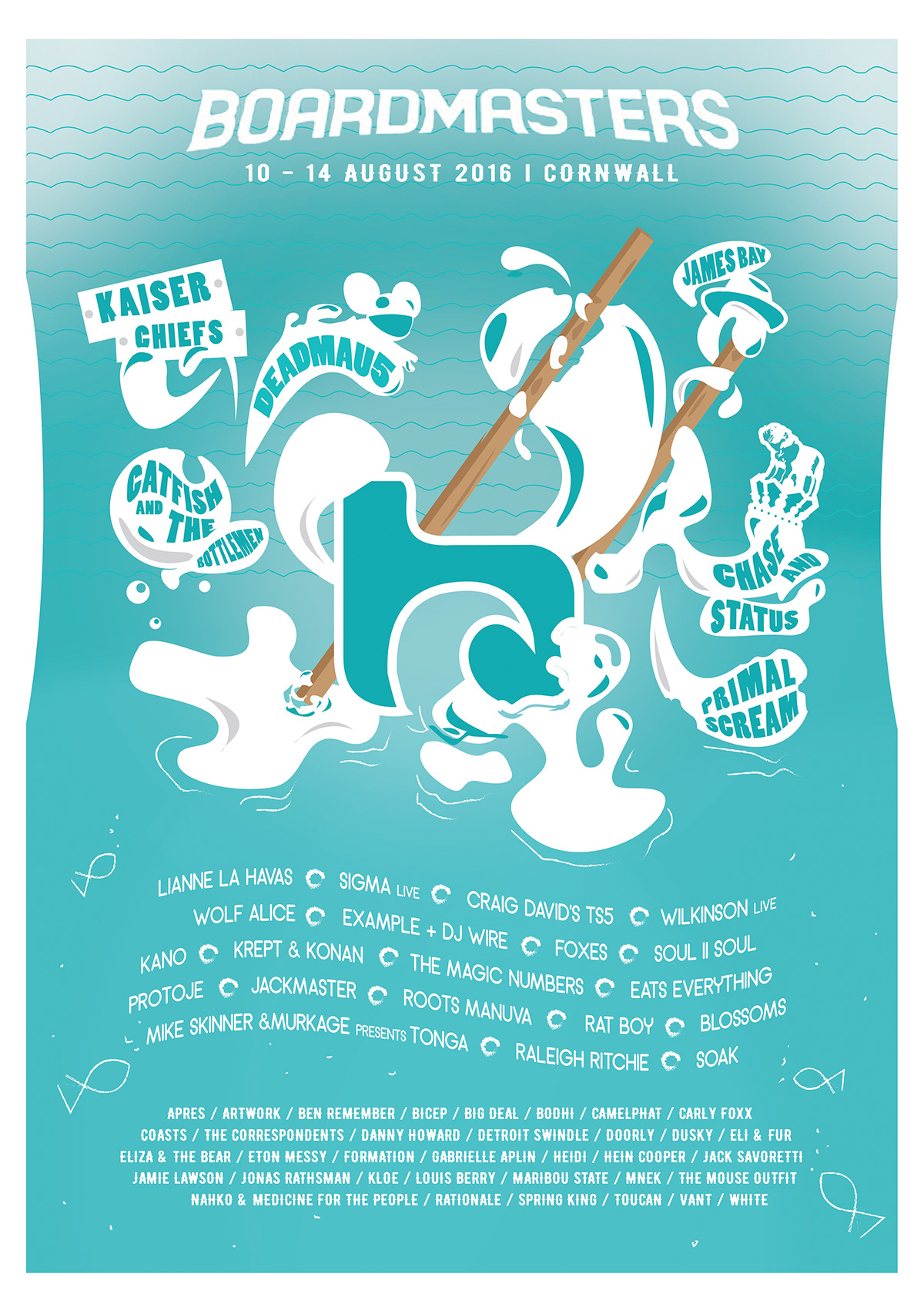 Damon Hayward - Boardmasters line up poster