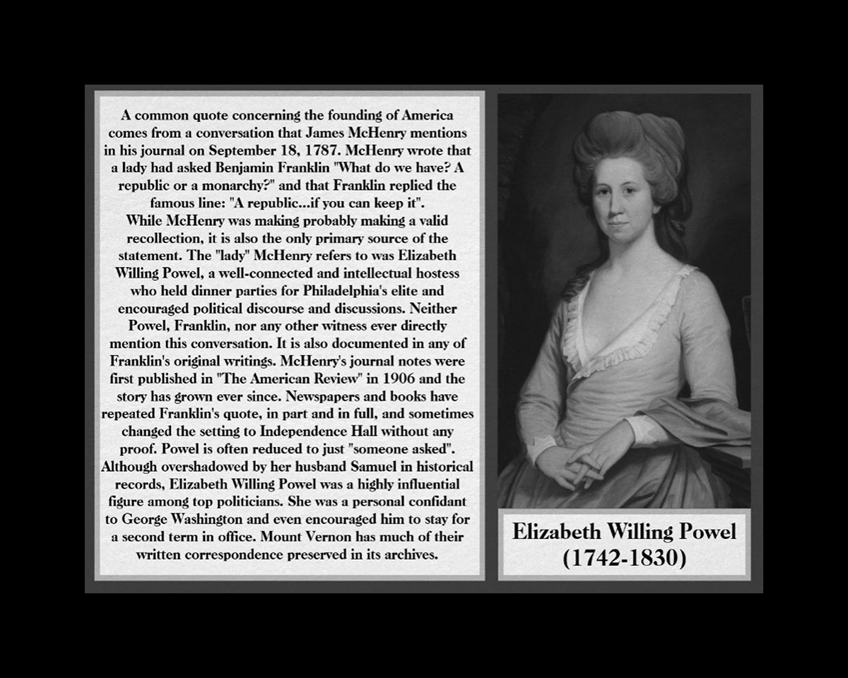 Suffragette City 100 - 91. Elizabeth Willing Powel