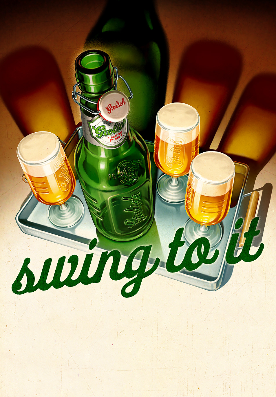 Jeff Foster illustration, retro and vintage digital artist - Grolsch ...